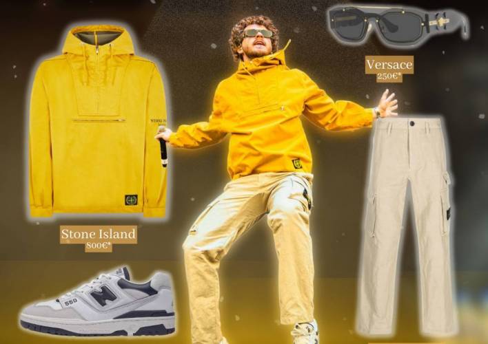 Jack Harlow Instagram Outfit: Stone Island, New Balance 550, Sunglasses